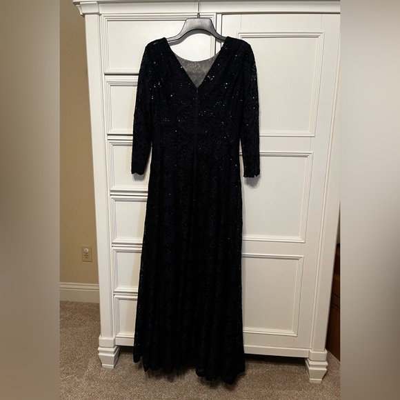 Tahari ASL | Dresses | Elegant Navy Lace Formal Evening Gown Mother Of ...